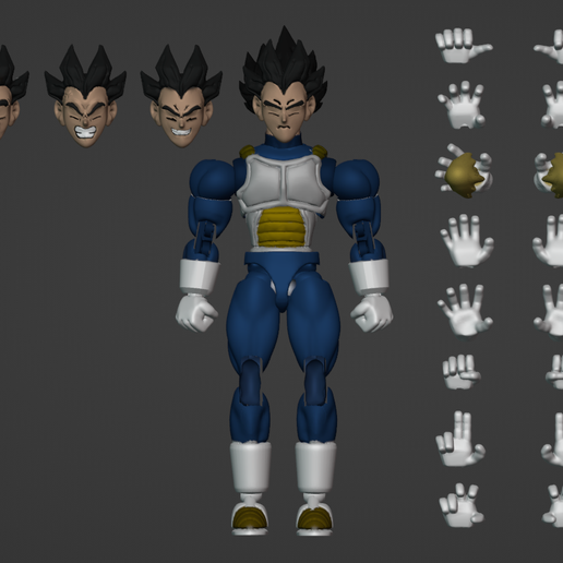 💬 articulated Vegeta Action figure 1/12th scale・Free 3D File for 3D ...