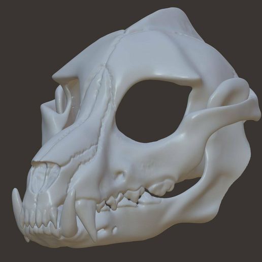 💀 WolfDog Skull Headbase・ 3MF File for 3D printing・Cults