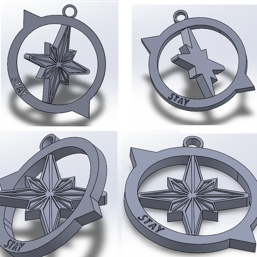 🧭 SKZ key-ring compass with turn・Free STL File for 3D printing・Cults