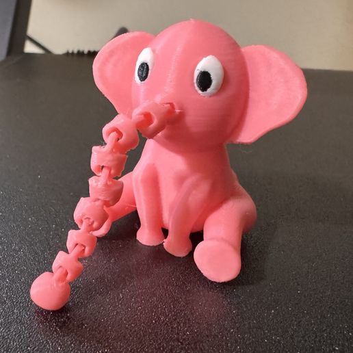 STL file Cute flexi pink elephant 🐘 (3MF)・3D print design to download・Cults