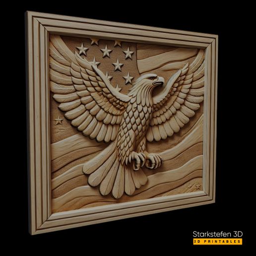 STL file American eagle Bas Relief cnc 🦅 ・3D printer model to download ...