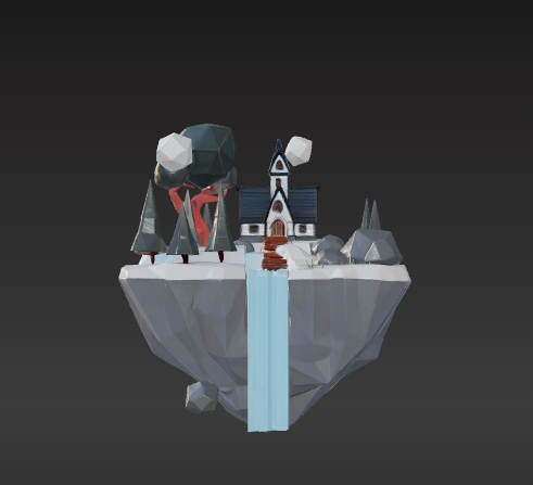 🏝️ Low-Poly Floating Island・ STL File for 3D printing・Cults