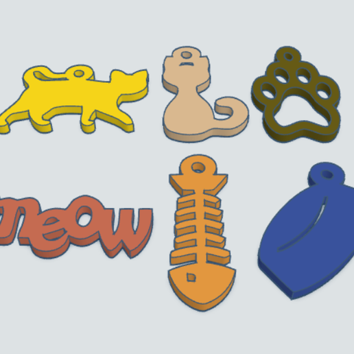 STL file Cat Themed Keychains 🐱 ・3D printable model to download・Cults