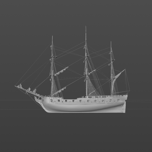 🚢 Digital model of the sailing ship Aleksandr・ OBJ File for 3D printing ...