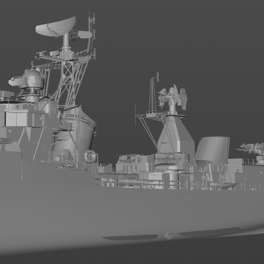 🚢 3D model material of the Soviet destroyer "Mighty"・ OBJ File for 3D ...