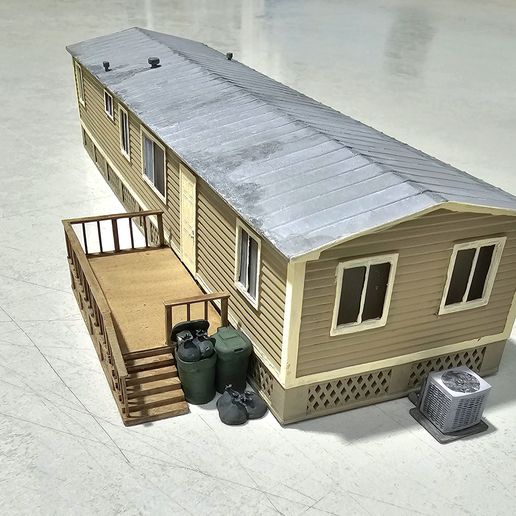 🏗️ HO SCALE 16X60 1984 MOBILE HOME・ STL File for ・Cults