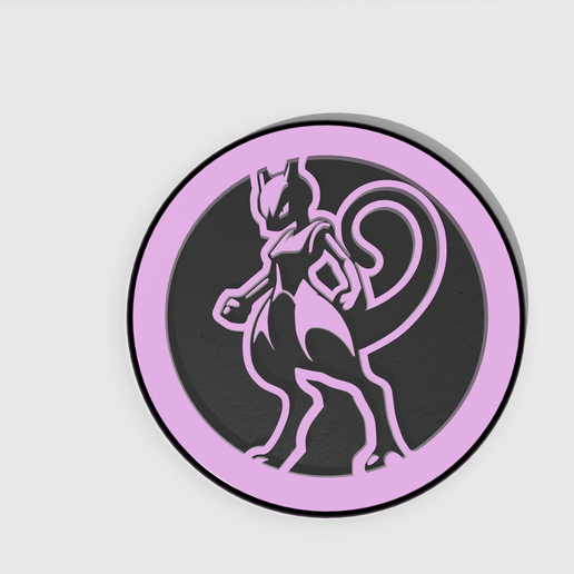 🐉 Mewtwo Pokemon TCG coin・ STL File for 3D printing・Cults