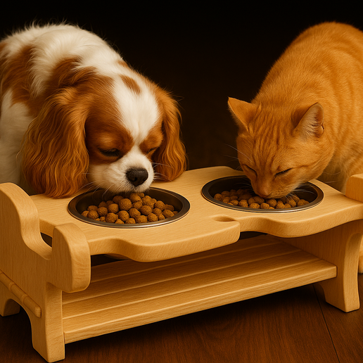 🪑 DogBuddy Duo | Elevated Pet Feeder with Storage・ STL File for 3D ...
