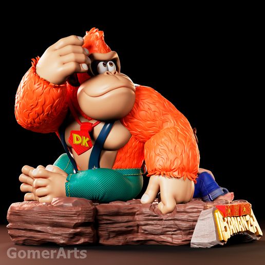 👾 DK and Pauline Donkey Kong Bananza Diorama 3D print STL・ 3D File for ...