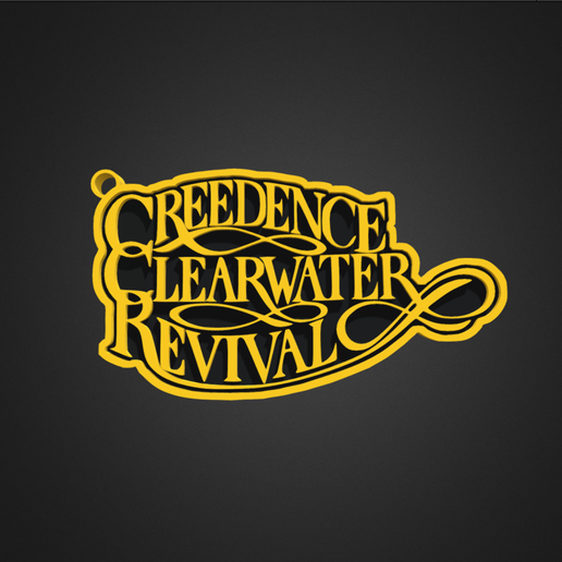 🗝️ Keyring Creedence Clearwater Revival Logo 3D・ STL File for 3D ...