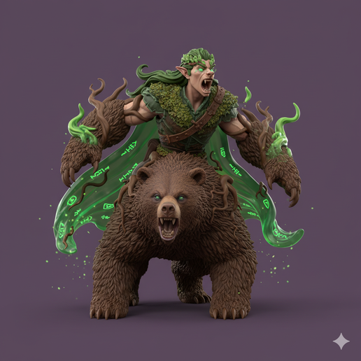🪵 Single STL Dynamic Druid Transformation: Wood Elf Shifting into ...