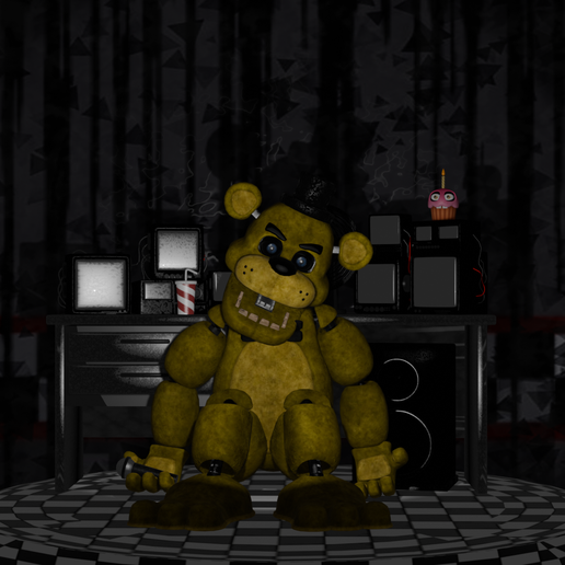 🎲 FNAF Golden Freddy statue・Free STL File for 3D printing・Cults