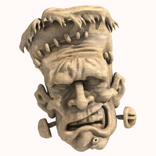 🐉 Frankenstein Head・ STL File for 3D printing・Cults