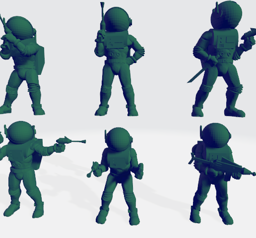 🧑‍🚀 Complete 28mm retro spacemen collection・ 3D File for 3D printing・Cults