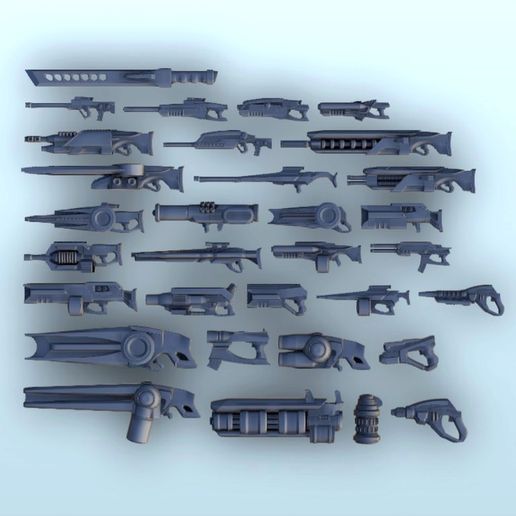 🔫 Set of Sci-Fi weapons (5) - Scifi Science fiction SF Warhordes ...