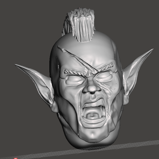 🧝 Shouting Scarred Punk Elf Head with a Wardancer Mohawk・Free STL File ...