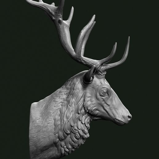 👤 Stag bust・ STL File for ・Cults