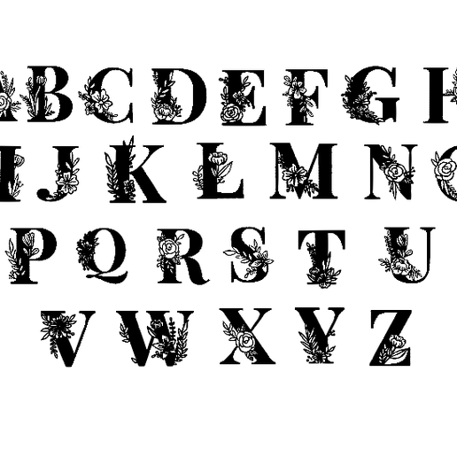 Archivo 3D abecedario floral 🏠 ・Diseño de impresión en 3D para ...