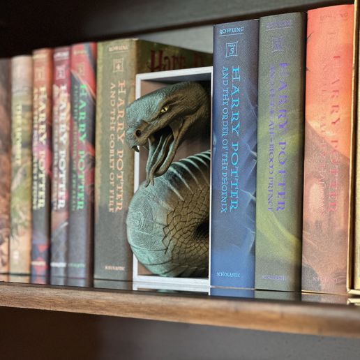🐍 Snake Emerging- Slytherin Inspired Book Nook・ 3D File for 3D printing ...