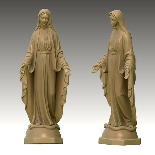 ️ Virgin Mary 3D Printable Catholic Statue・ STL File for 3D printing・Cults