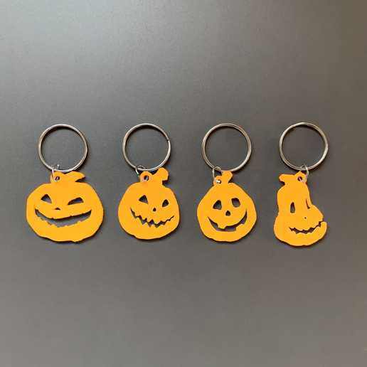🎃 Pumpkin halloween key chains・Free STL File for ・Cults
