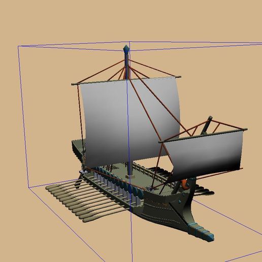 🏛️ Greek trireme, ancient warship with sails and oars (add 1).・Free STL ...
