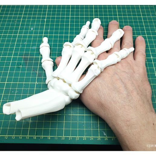3D printed Flexi Print-in-Place Skeleton Hand • made with Ender 3 V2・Cults