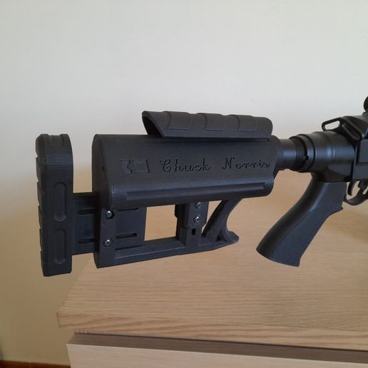 🔫 Airsoft Stock AR/DMR/M4 style (extended battery space)・ STL File for ...