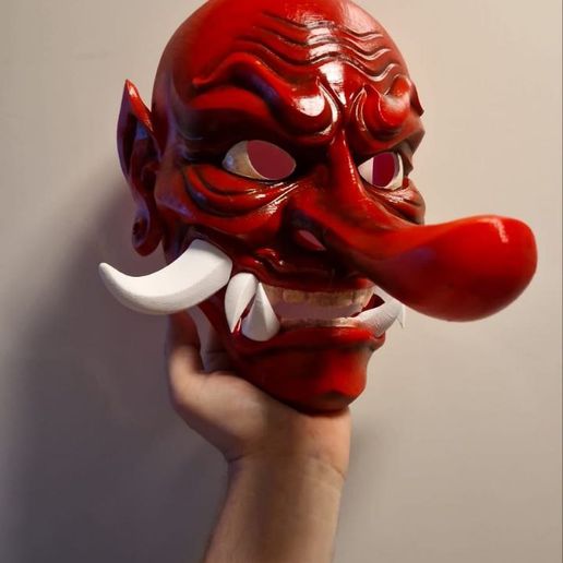 🗡️ Máscara japonesa Tengu Smile Mask Oni Demon Mask Samurai Mask 3D ...