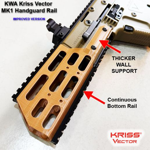 👽 KWA KSC KRISS VECTOR GBB MK1 FRONT RAIL TACTICAL MODULAR HANDGUARD ...