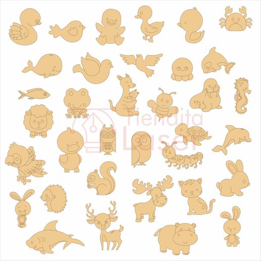 3D file Animals - Vectors for laser cutting 🚜 ・3D printing template to ...