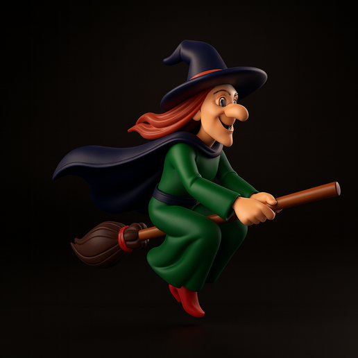 animated flying witch