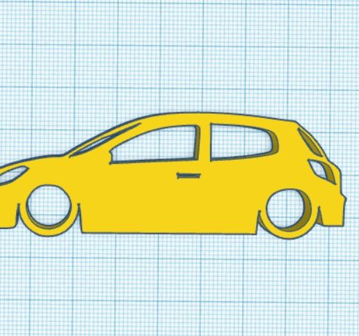 🗝️ Renault Clio MK3 Llavero Silhouette 3dr・Archivo STL para ・Cults