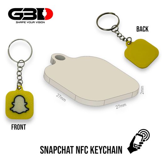 3MF file Snapchat NFC keychain 🗝️ (STEP)・Design to download and 3D ...