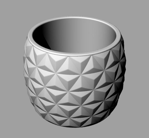 Free 3D file Round Pot Planter, Triangle Pattern w/Hole wo/Hole 🪴 ...