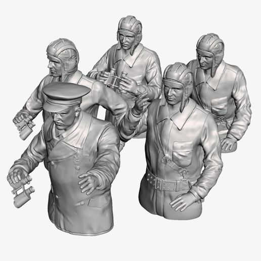 🪖 Printable Figure Soviet Tank Crew WW2 - scale 1/10・ STL File for 3D ...