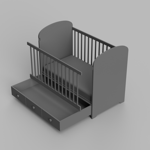🌆 1/12 Scale Miniature Crib STL for Dollhouses and Miniature Projects ...