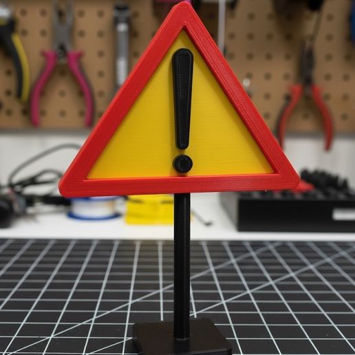 ⚠️ Warning Sign・ STL File for 3D printing・Cults