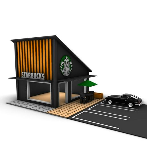 ☕ Starbucks Diorama 1:64 Hotwheels・ STL File for 3D printing・Cults