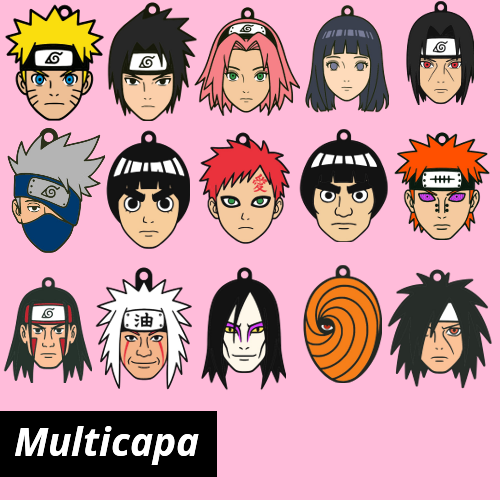 🔑 Naruto Key Ring Pack (15 key rings)・ STL File for 3D printing・Cults