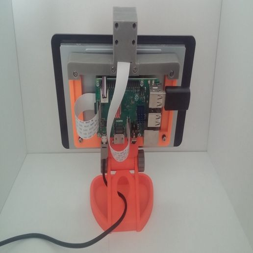📷 PiMac - Raspberry Pi 7 Inch Touch Screen Stand (with Camera) V2・ STL ...