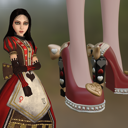 👸 Red Queen shoes for Monster High ( Alice: Madness Returns)・ STL File ...