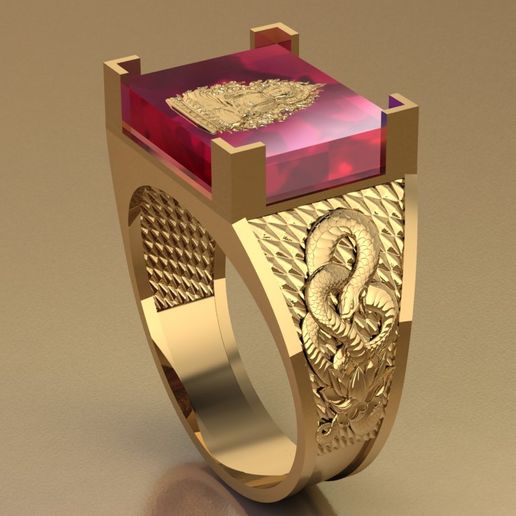 💍 Buddha ring・ STL File for 3D printing・Cults
