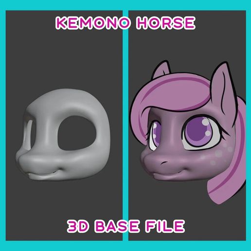 🐎 3D Printable Kemono Horse MLP Fursuit Base・ STL File for 3D printing ...