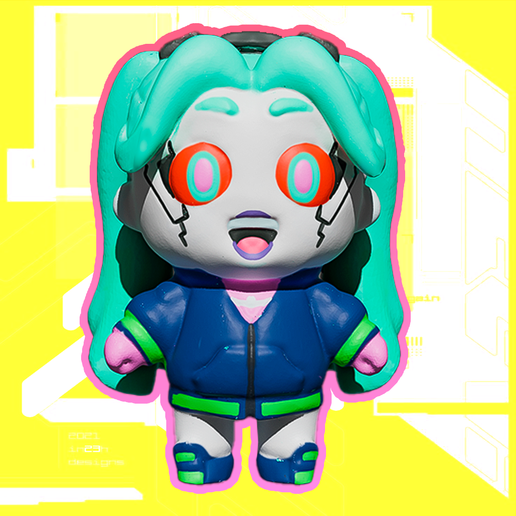 👾 Rebecca Cyberpunk Fanart mini figure・Free STL File for 3D printing・Cults