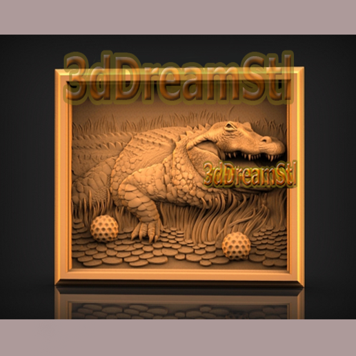 STL file Alligator STL model, CNC router engraver, artcam, aspire, cnc ...
