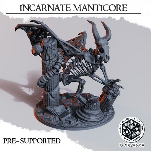 🎲 Incarnate Manticore・ 3D File for 3D printing・Cults