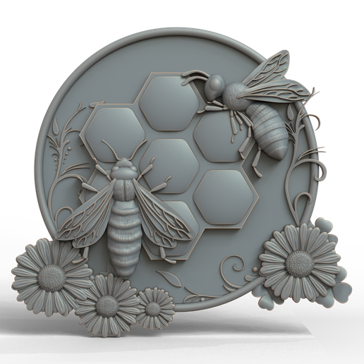 📁 3D Model STL File for CNC Router Laser & 3D Printer 1596. Bees・文件用于 ...