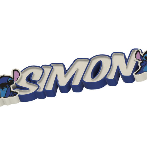 STL file First name LED TO ASSEMBLE simon with stitch 🪞 ・3D printable ...