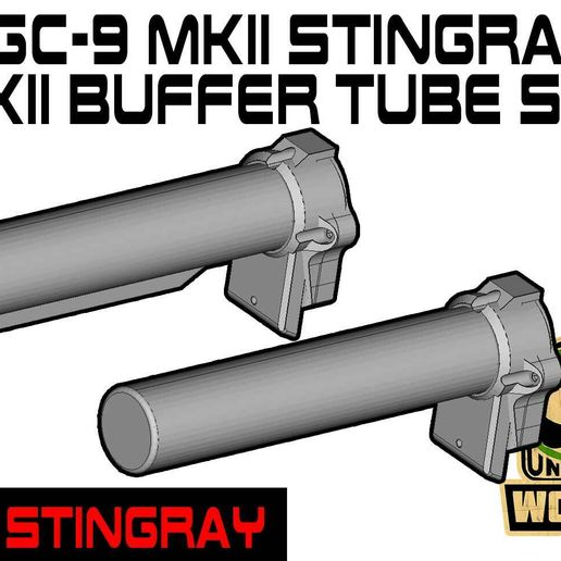 🧵 FGC-9 MKII Stingray: thread in AR buffer tube adapter TAKE2・Free STL File for ・Cults